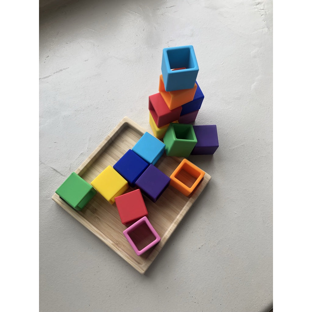 Silicone Colored Building Blocks with Wooden Base Toy – Hoshi Baby ... Silicone Colored Building Blocks with Wooden Base Toy – Hoshi Baby ...