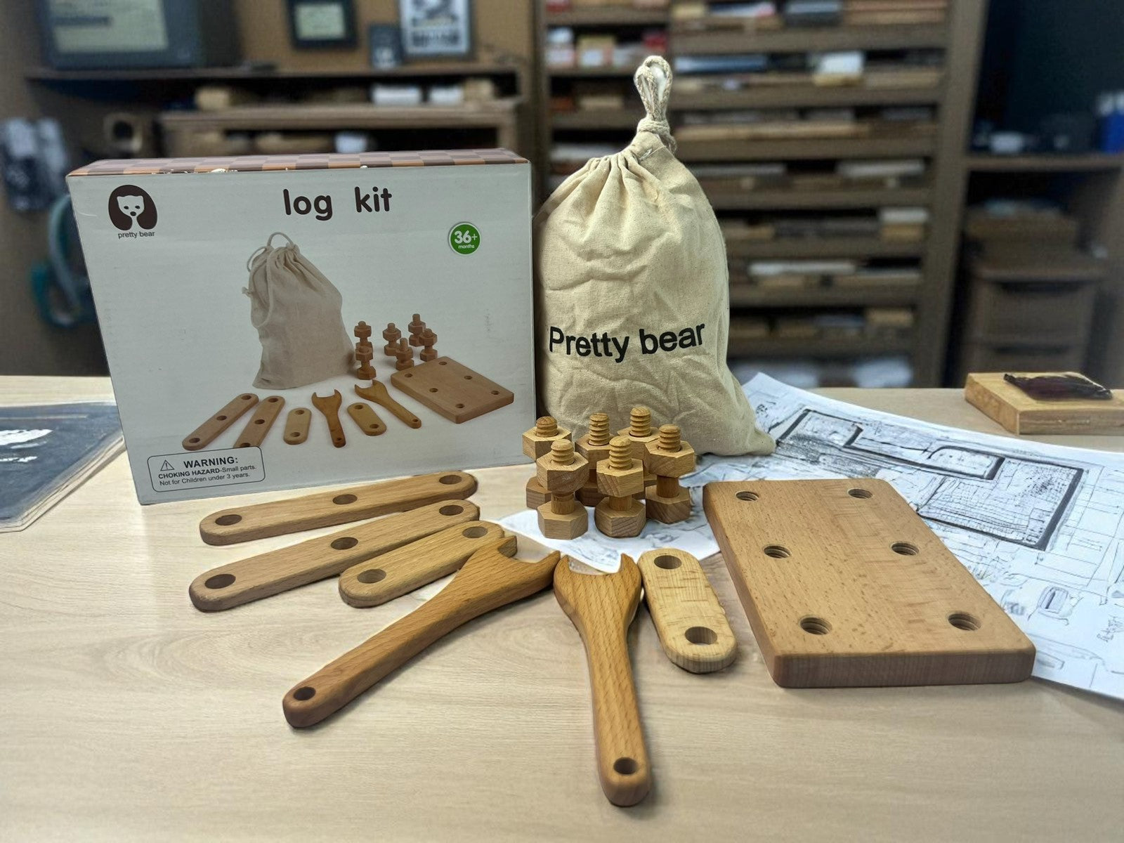 Wooden Nuts and Bolts Screw Tool Set, Pretend Play – Hoshi Baby Philippines